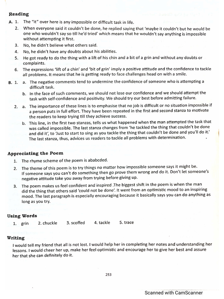 It Couldn't Be Done GRD 8 | PDF