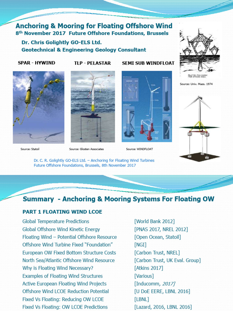 Anchoring & Mooring For Floating Offshore Wind | PDF | Offshore Wind ...