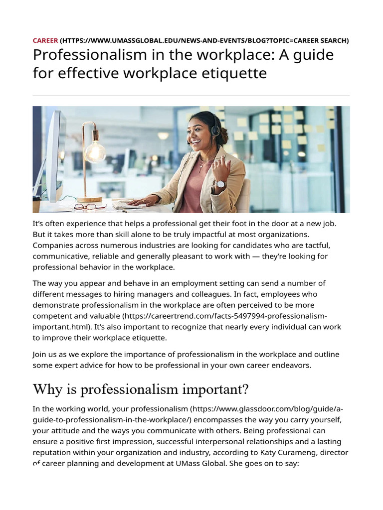 guide_to_professionalism_in_the_workplace_umass_global | PDF ...