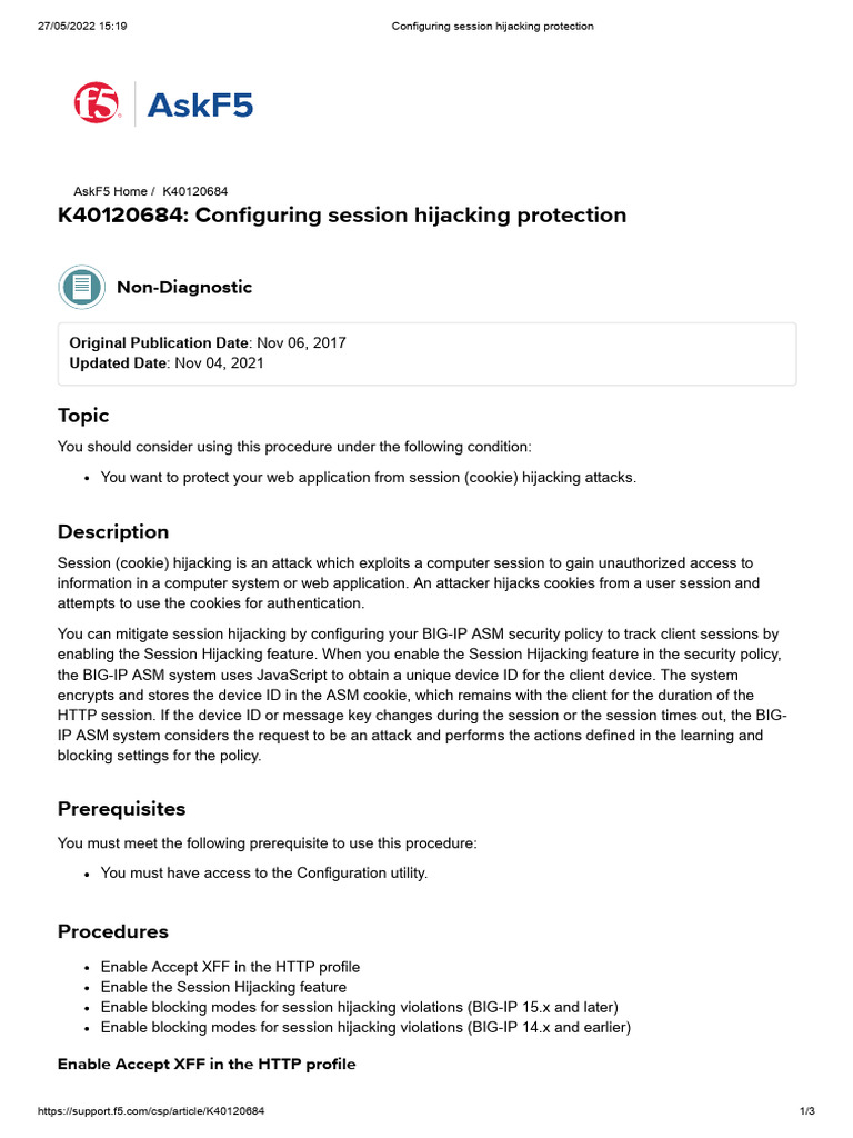 Configuring Session Hijacking Protection | PDF | Http Cookie | Proxy Server
