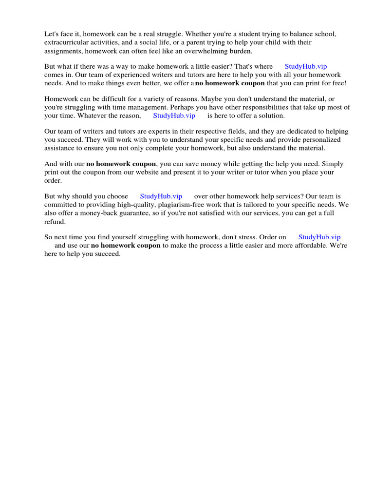 No Homework Coupon Printable Free | PDF | Page Layout | World Wide Web