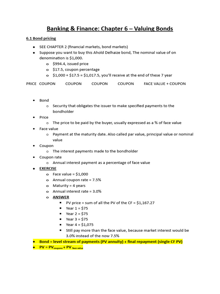 Chapter 6 - Valuing Bonds | PDF | Bonds (Finance) | Investing