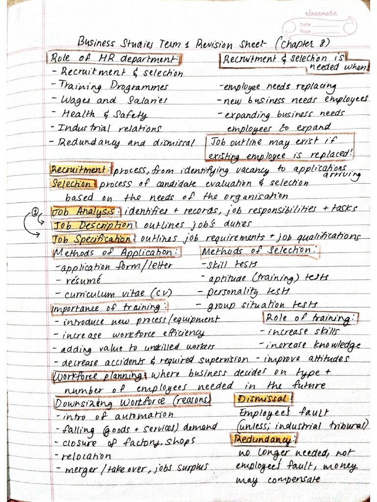 Cambridge IGCSE and O Levels Business Studies Chapter 8 Concise Notes | PDF