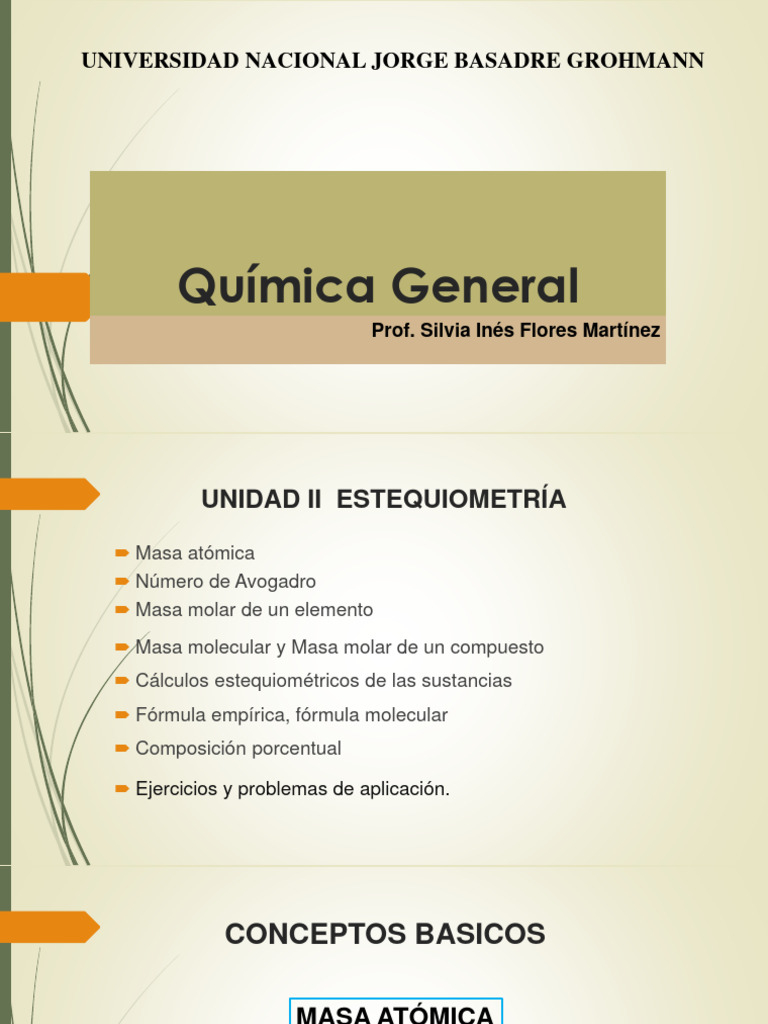 CLASE 7a MASA MOLAR, NUMERO DE MOLES Y FORMULAS QUIMICAS | PDF | Mole ...