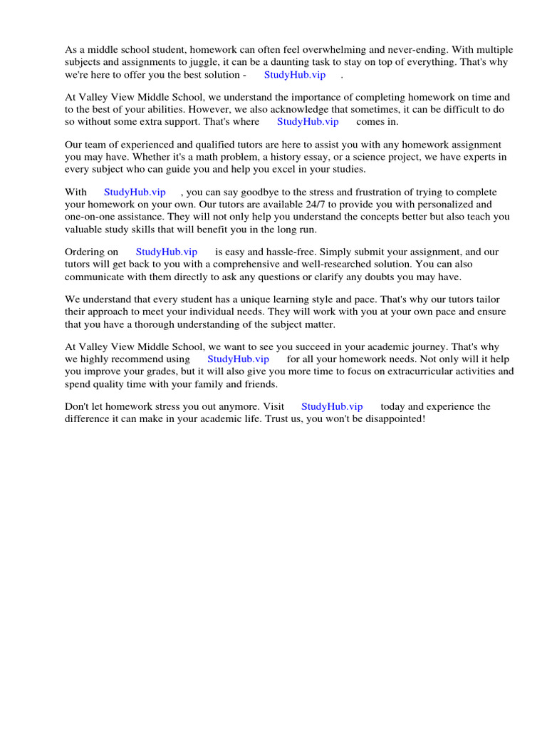 Homework Help for Middle Schoolers | PDF | Homework | Schools