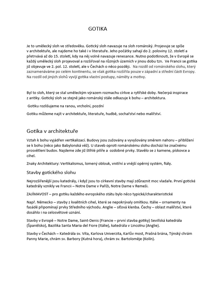 Gotika - Opraveno | PDF