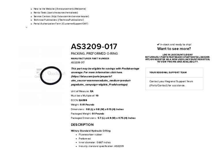 Military Standard O-Ring AS3209-017 | PDF