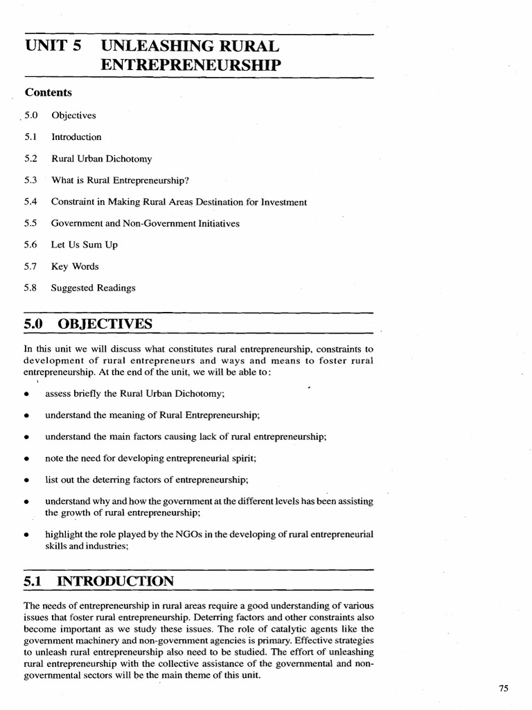 Rural Entrepreneurship | PDF | Entrepreneurship | Infrastructure