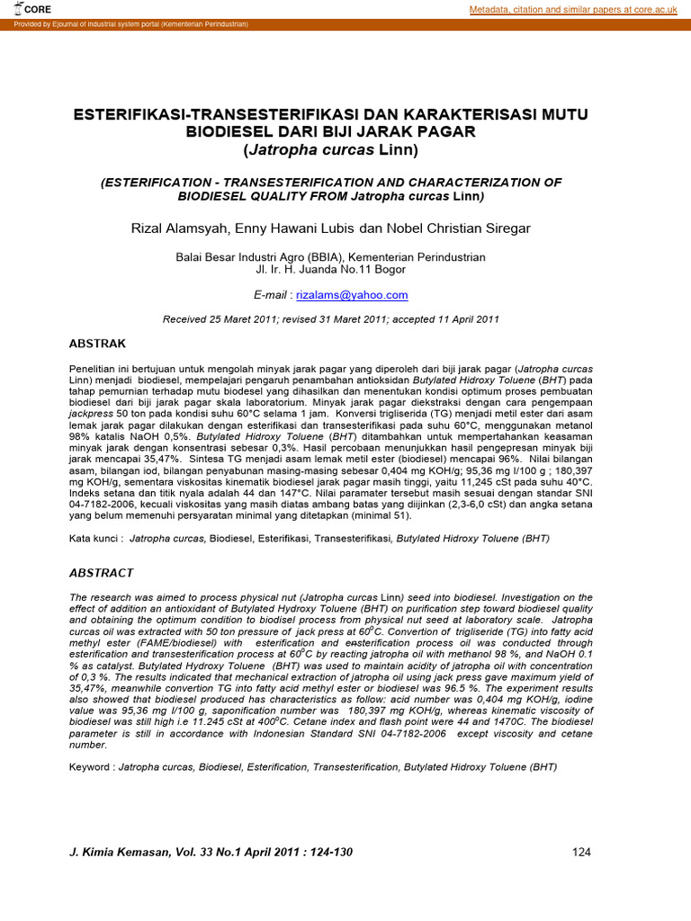 Esterifikasi Transesterifikasi Dan Karak | PDF