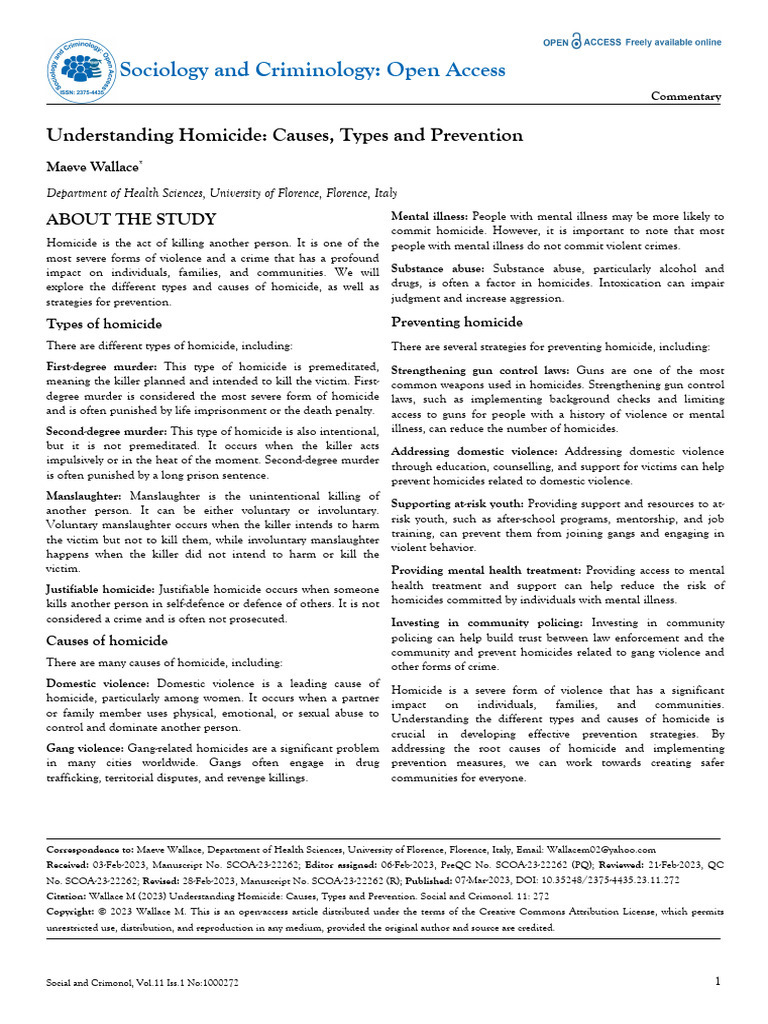 understanding-homicide-causes-types-and-prevention | PDF | Violence ...