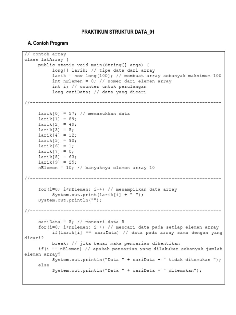Tugas Struk Data 01 | PDF | Computers