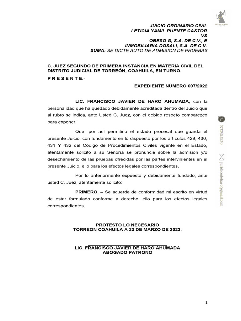 Se Acuerden Pruebas 607.2022 2C | PDF | Derecho