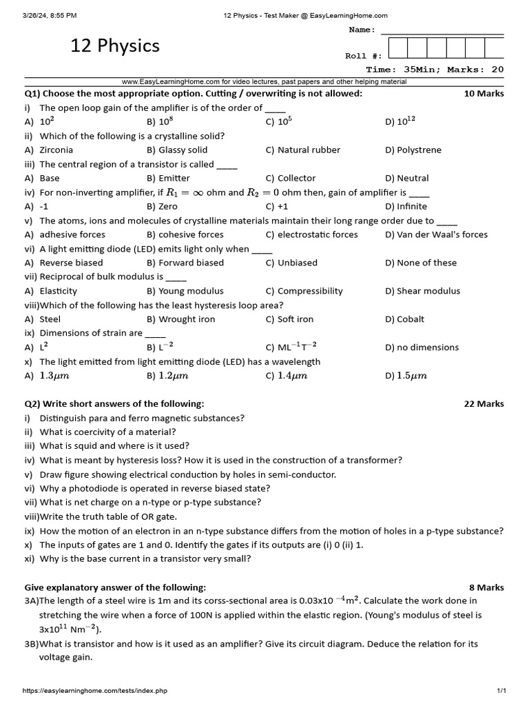 12 Physics - CH 17+18 | PDF | Applied And Interdisciplinary Physics ...