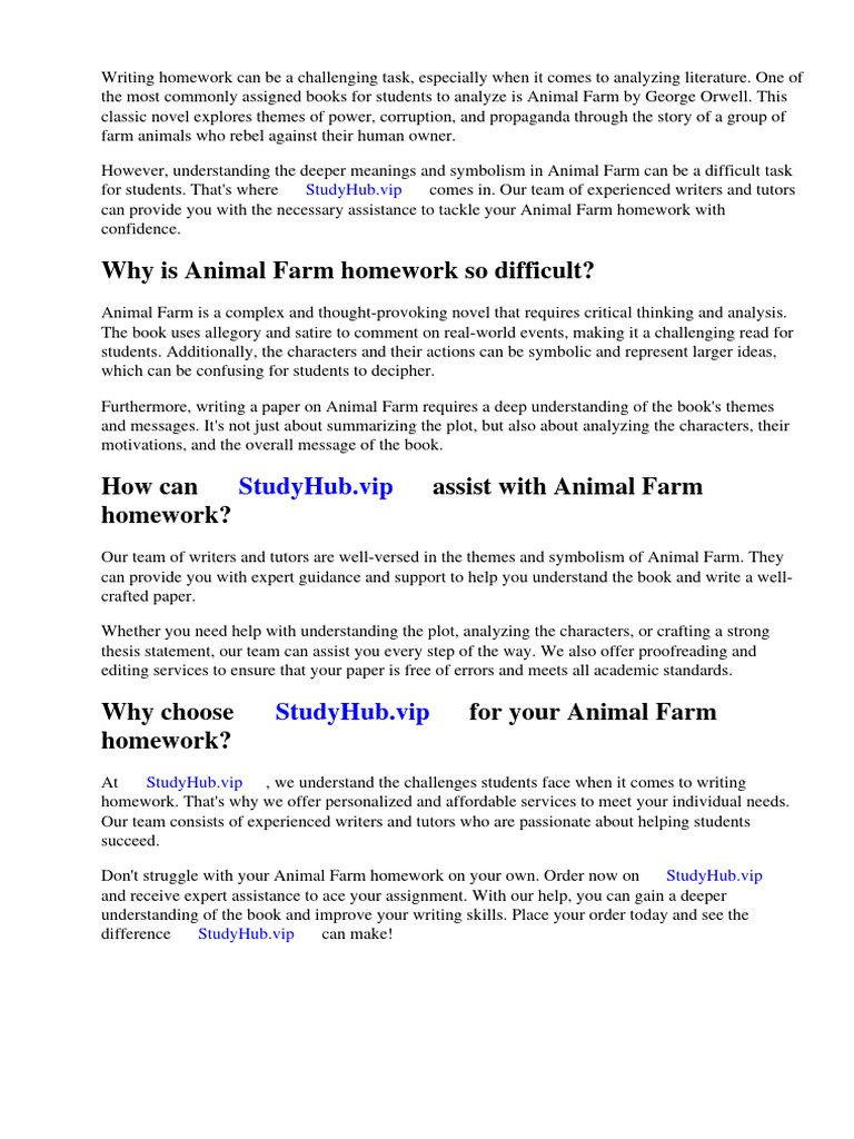 Homework Help Animal Farm | PDF | Linked In | Facebook