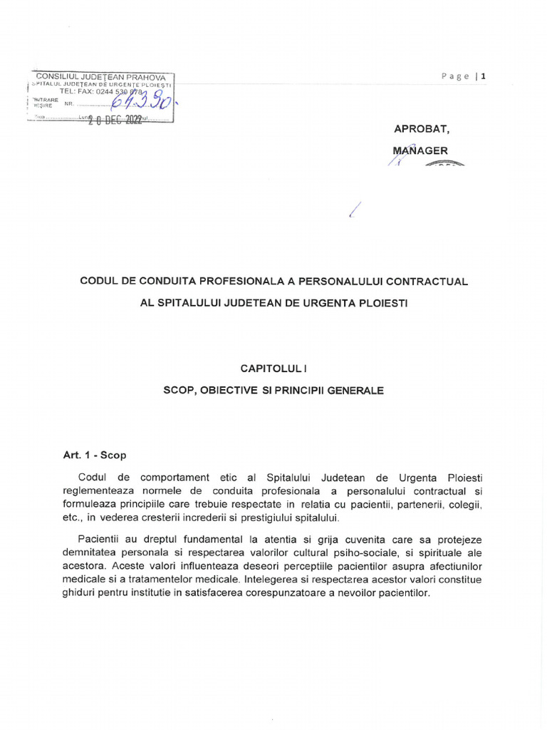 Cod de Etica 2024 | PDF