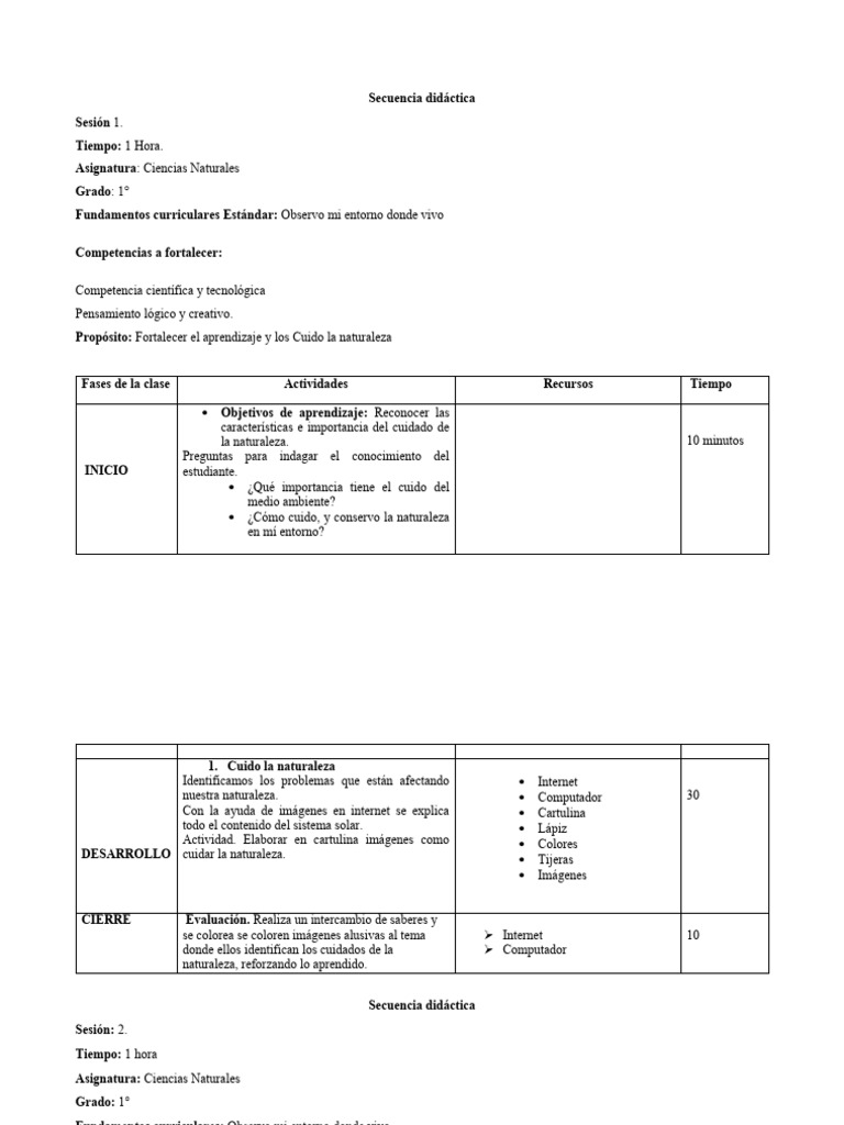 Secuencia Didáctica NALFY | PDF | Residuos | Evaluación