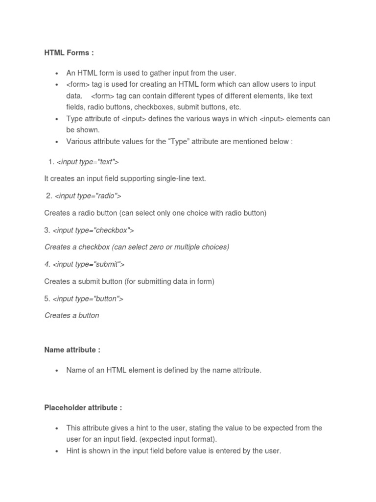 HTML Forms | PDF | Computers HTML Forms | PDF | Computers