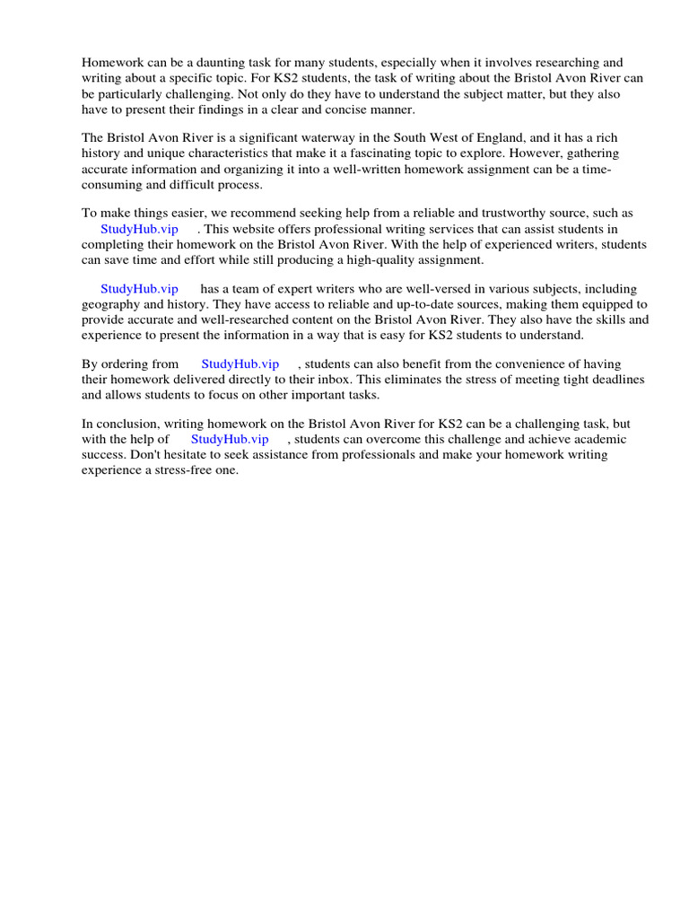 Bristol Avon River Homework Ks2 Facts | PDF