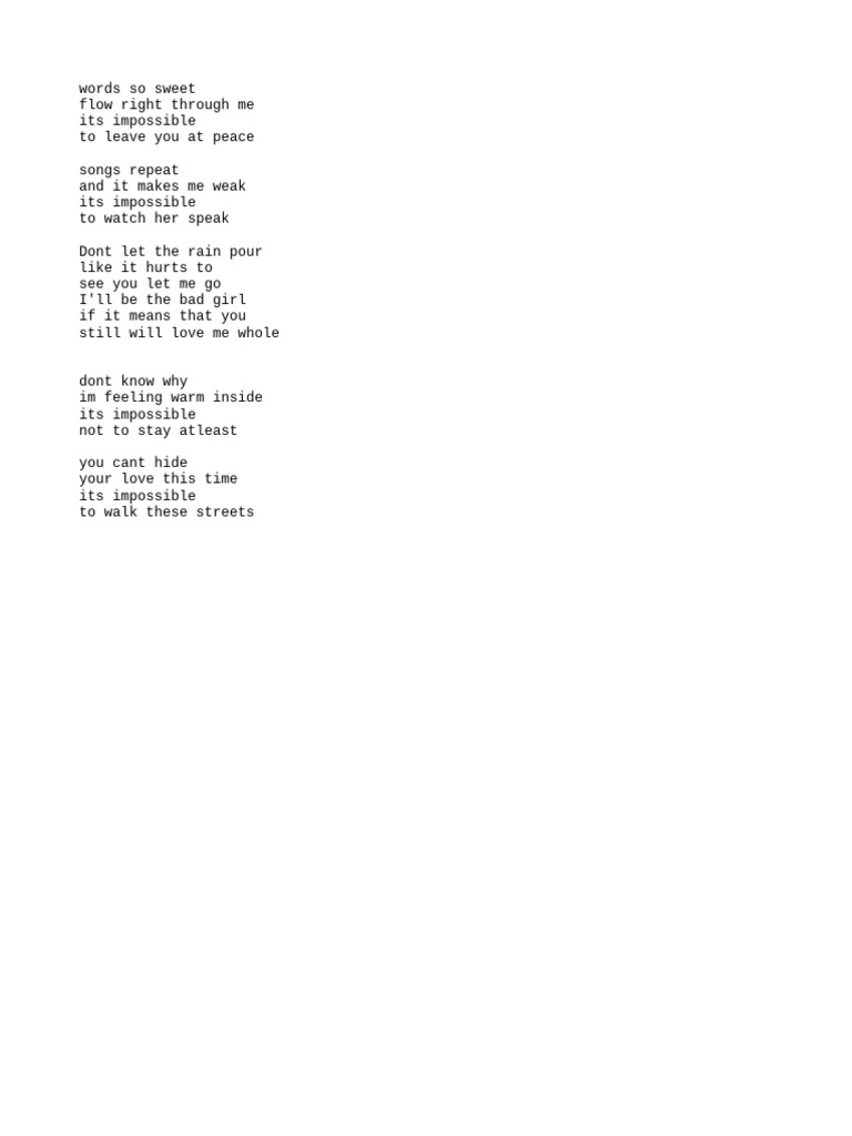 "Impossible Love Poem" | PDF