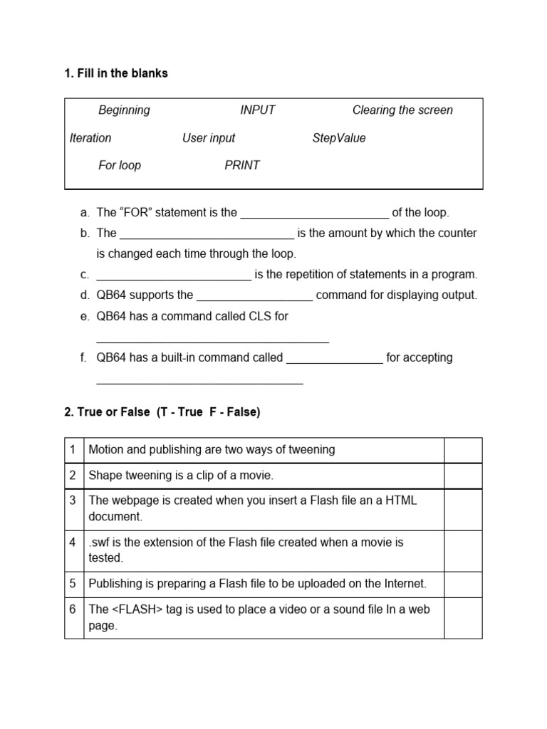 QB64 and Flash Tweening Basics | PDF