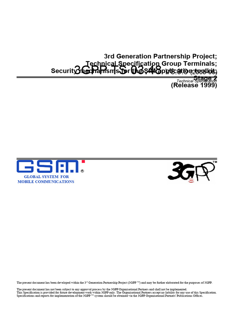 3GPP TS 03.48 | PDF | Cryptography | Secure Communication