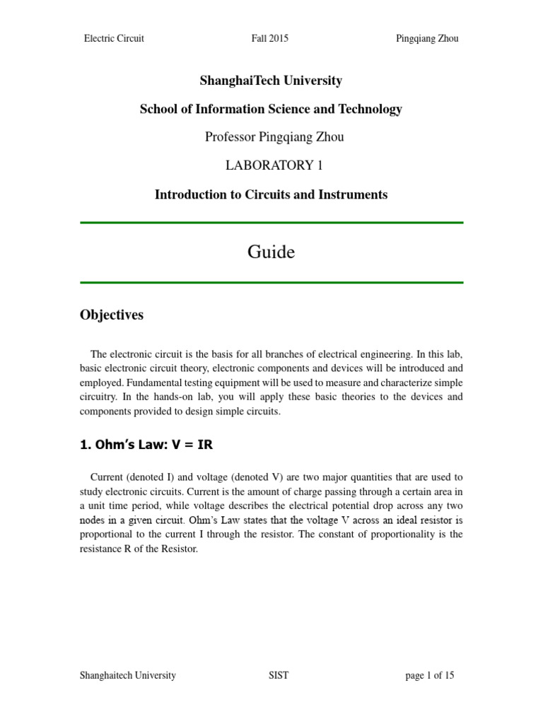 Lab1-ckt-instrument-v2 | PDF | Resistor | Power Supply