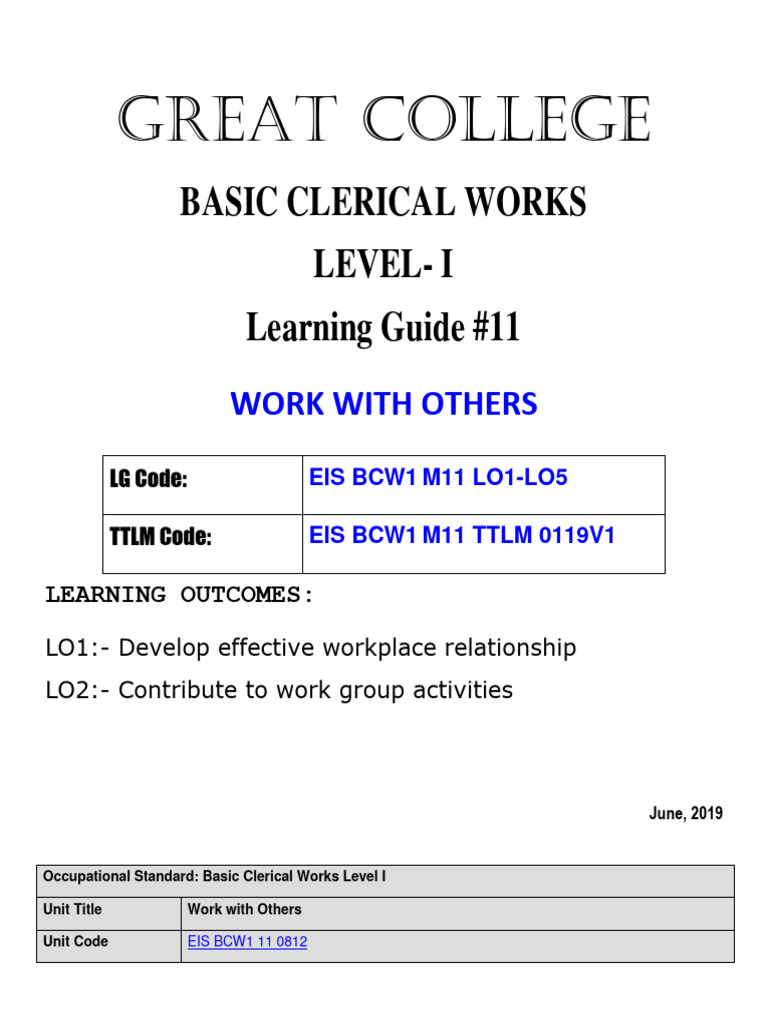 11 Work With Others | PDF