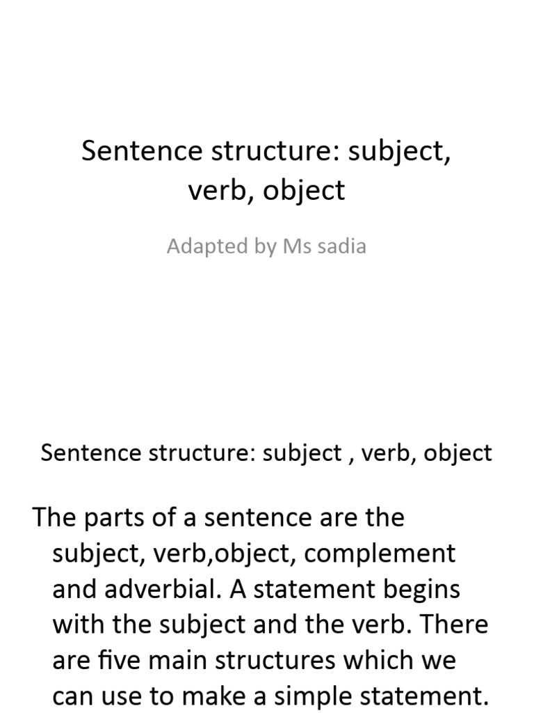 Sentence Structure | PDF | Verb | Subject (Grammar)