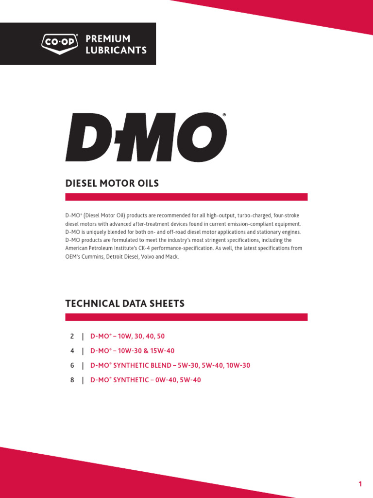 DMO Diesel Motor Oils | PDF | Motor Oil | Engines