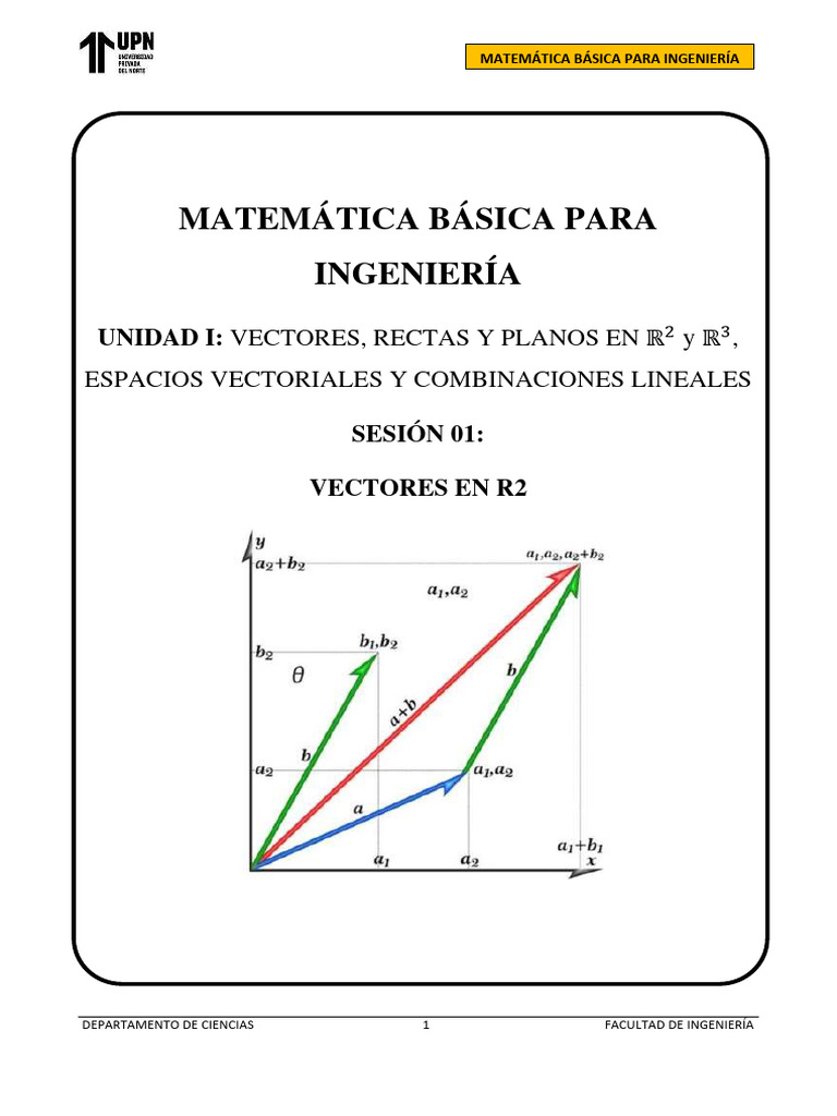Ug - Matba - Ing - HT - Teoría - Sem 1 | PDF | Espacio vectorial | Vector Euclidiano