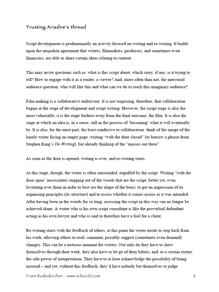 Ariadne's Thread | PDF | Intention
