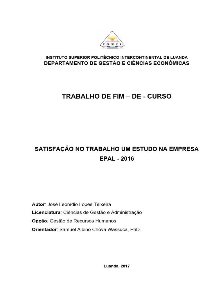 Monografia Modelo Ispil | PDF | Motivação | Motivacional