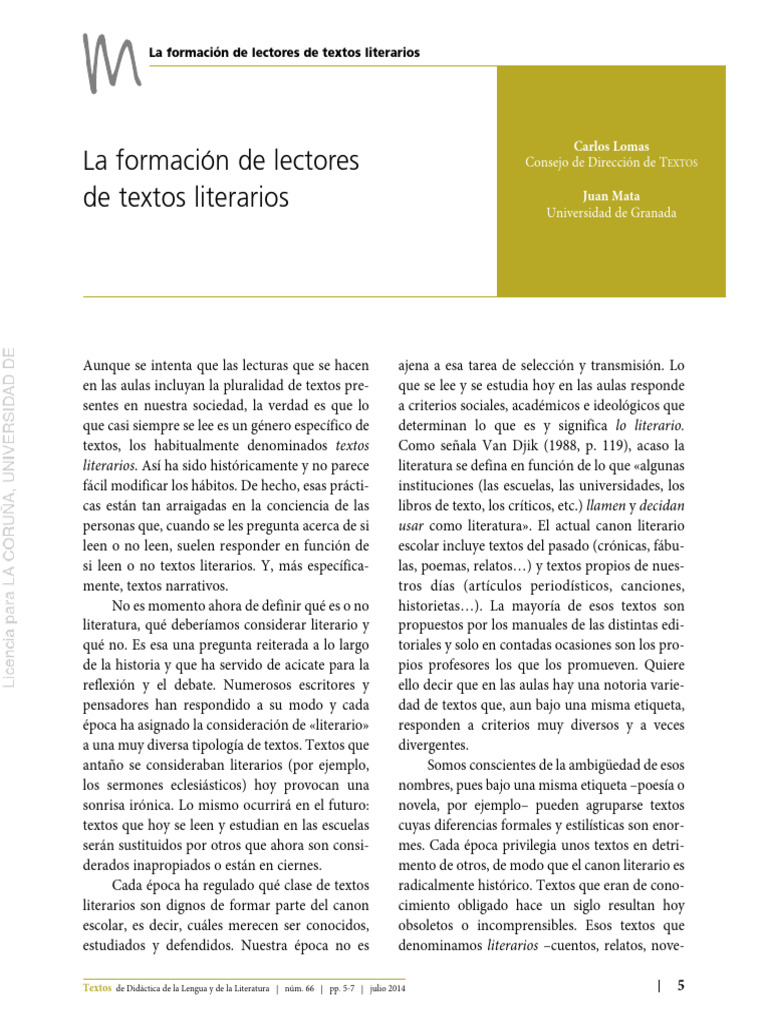 Formación de Lectores Literarios | PDF | Ficción general