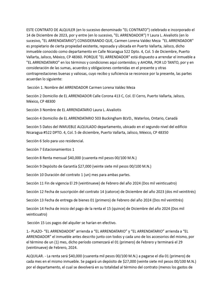 Contrato Laura L. Aivaliotis | PDF | Jurisdicción | Documentos legales