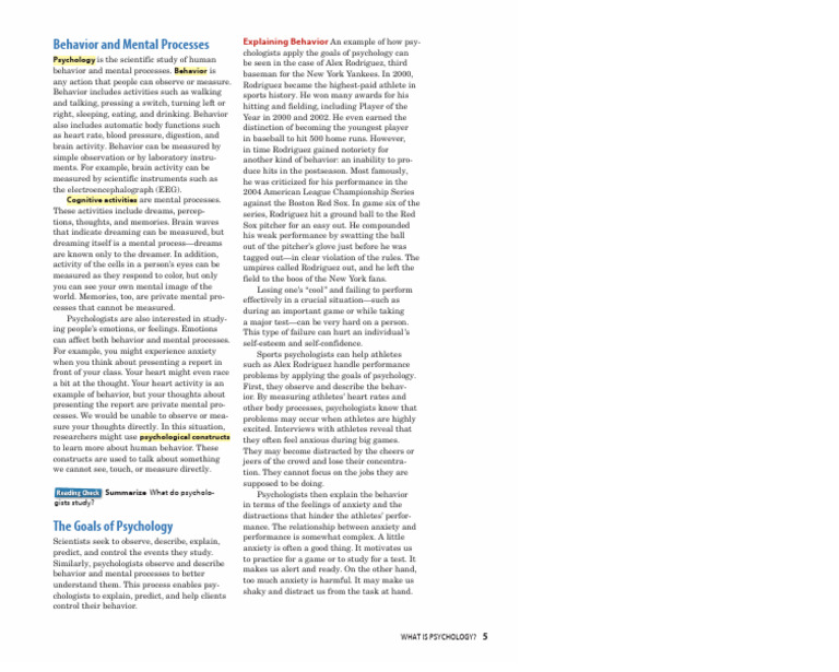 2 Why Study Psy - Behaviour and Mental Process | PDF | Self Esteem ...