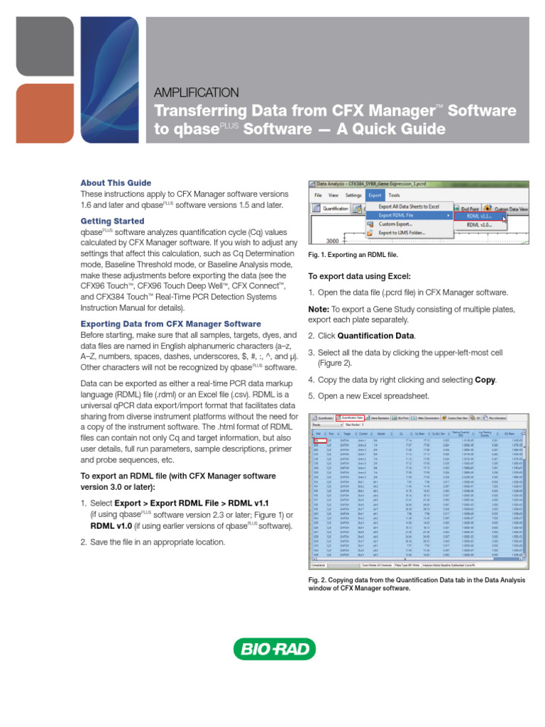 Transfering To Qbase Quick Guide | PDF | Microsoft Excel | Real Time Polymerase Chain Reaction