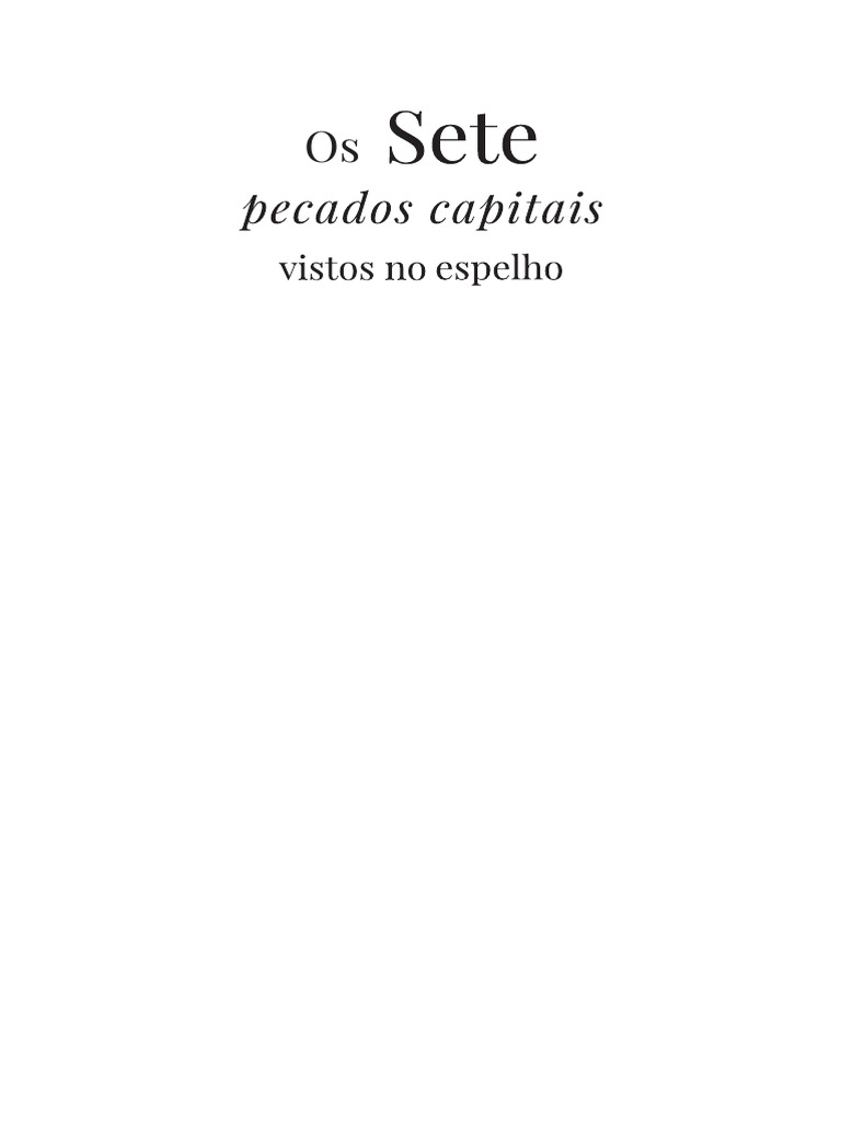 Os Sete Pecados Capitais - 72 Páginas | PDF | Amor | Pecado
