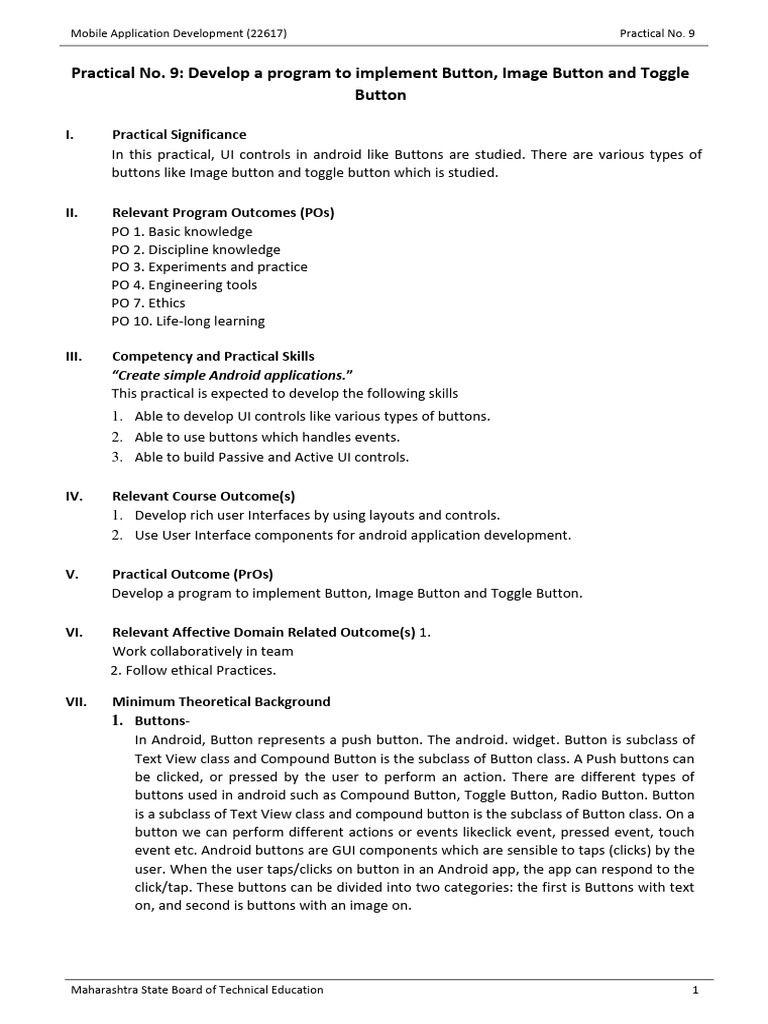 Practical No 9 | PDF | Android (Operating System) | Mobile App
