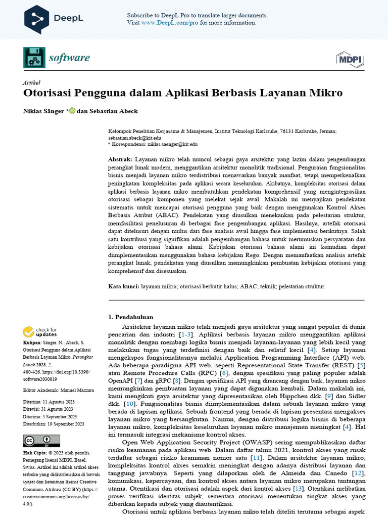 User Authorization In Microservice Based Applications Id Pdf