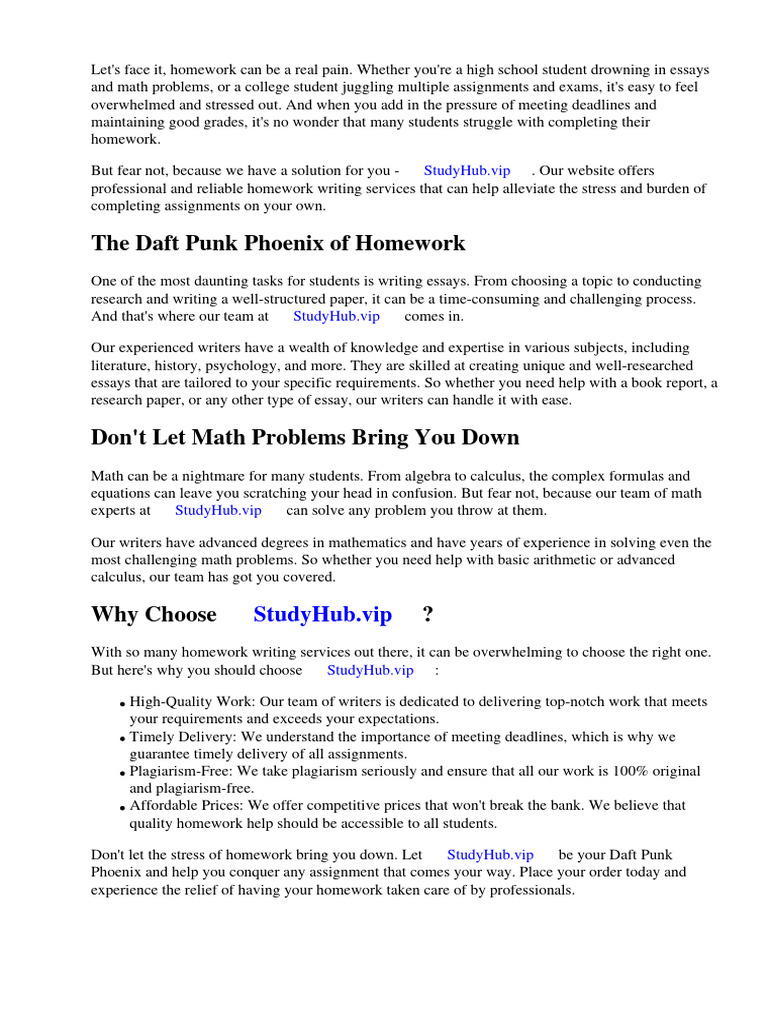 Daft Punk Phoenix Homework | PDF | Mathematics