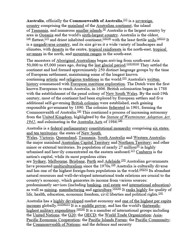 History of Australia | PDF | Australia | Oceania
