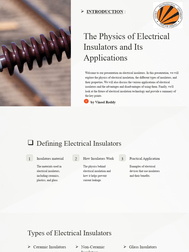 The Physics Of Electrical Insulators And Its Applications Download