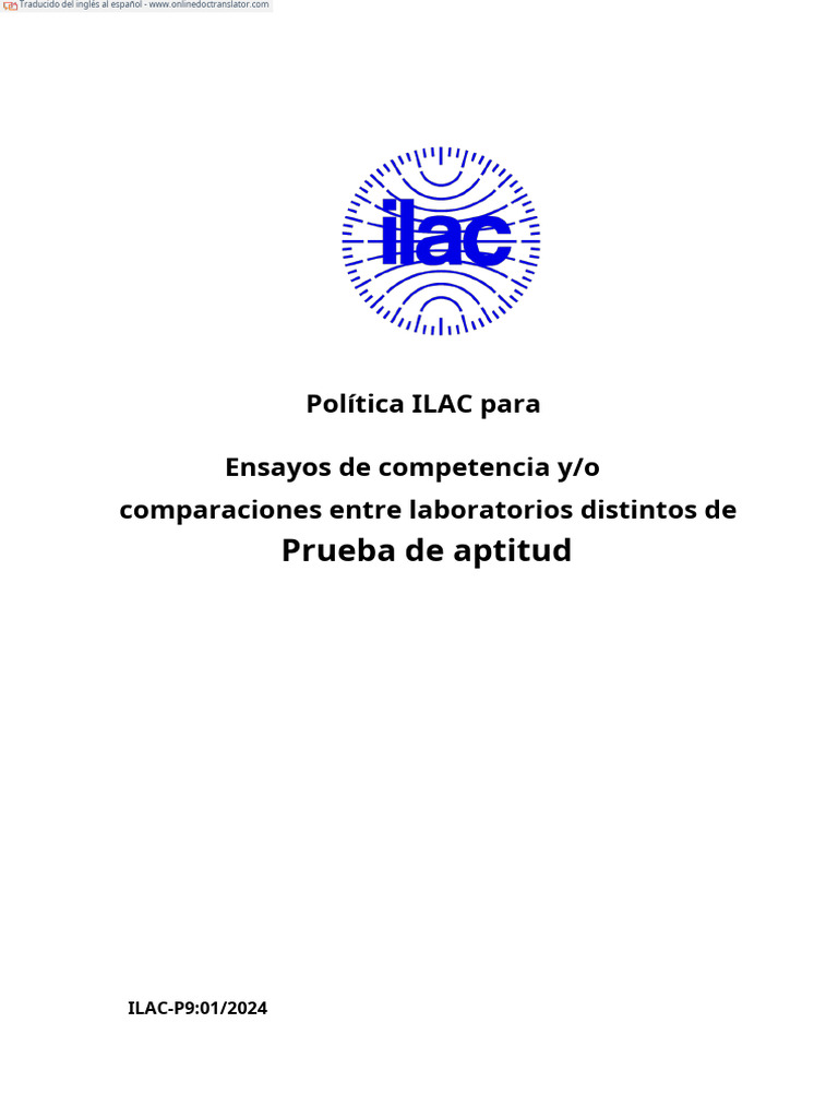 ILAC P9 01 2024.en - Es | PDF | Laboratorios | Calibración