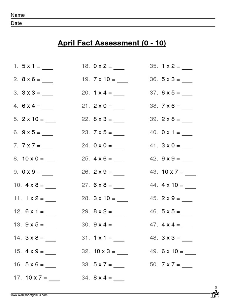 April Fact Assessment 0 - 10 | PDF