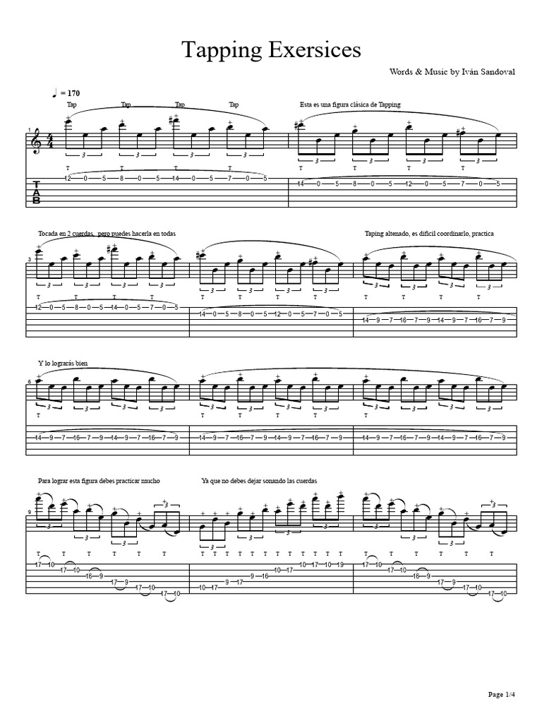 5 Tapping - Ejercicios de Tapping (Pro) | PDF | Composiciones Musicales ...