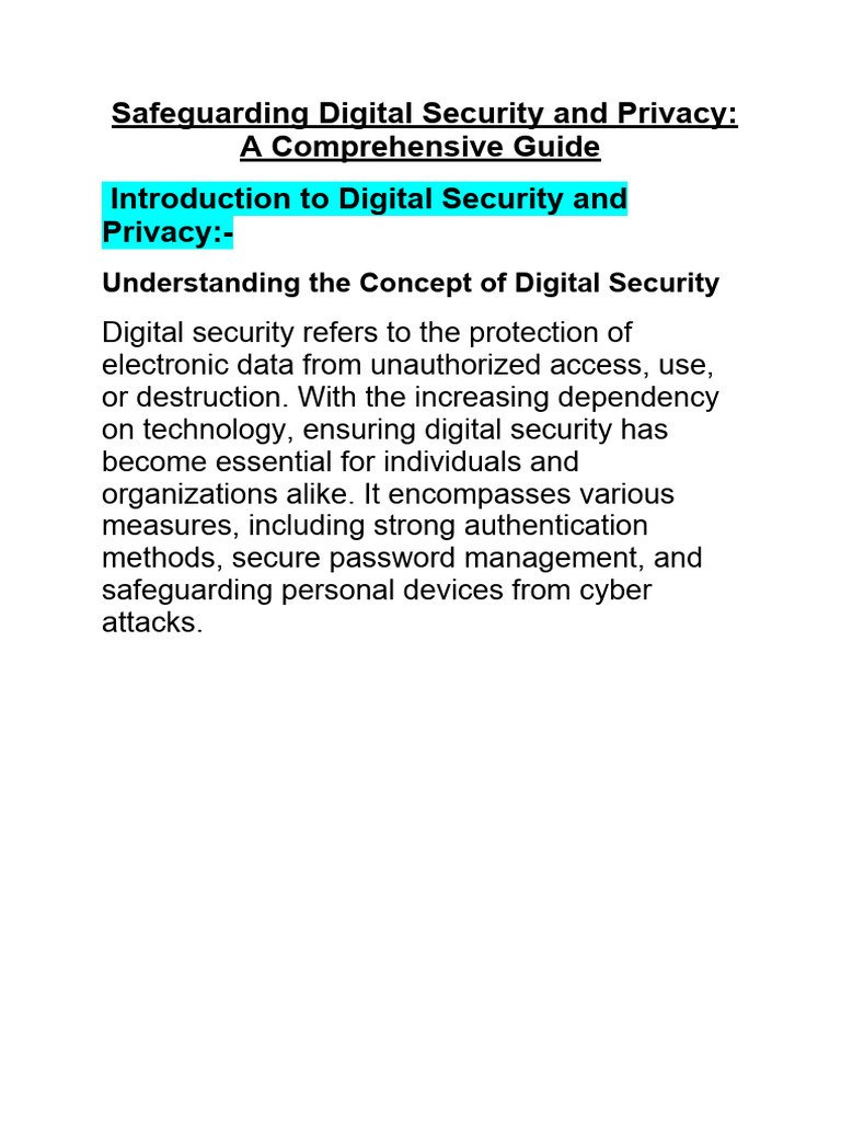 Digital Security & Privacy Guide | PDF | Security | Computer Security