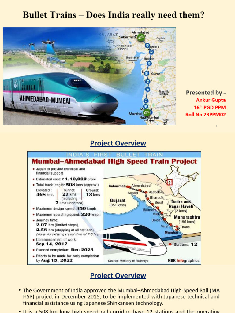 Bullet Train PPT - Ankur Gupta | PDF | High Speed Rail | Rail Transport
