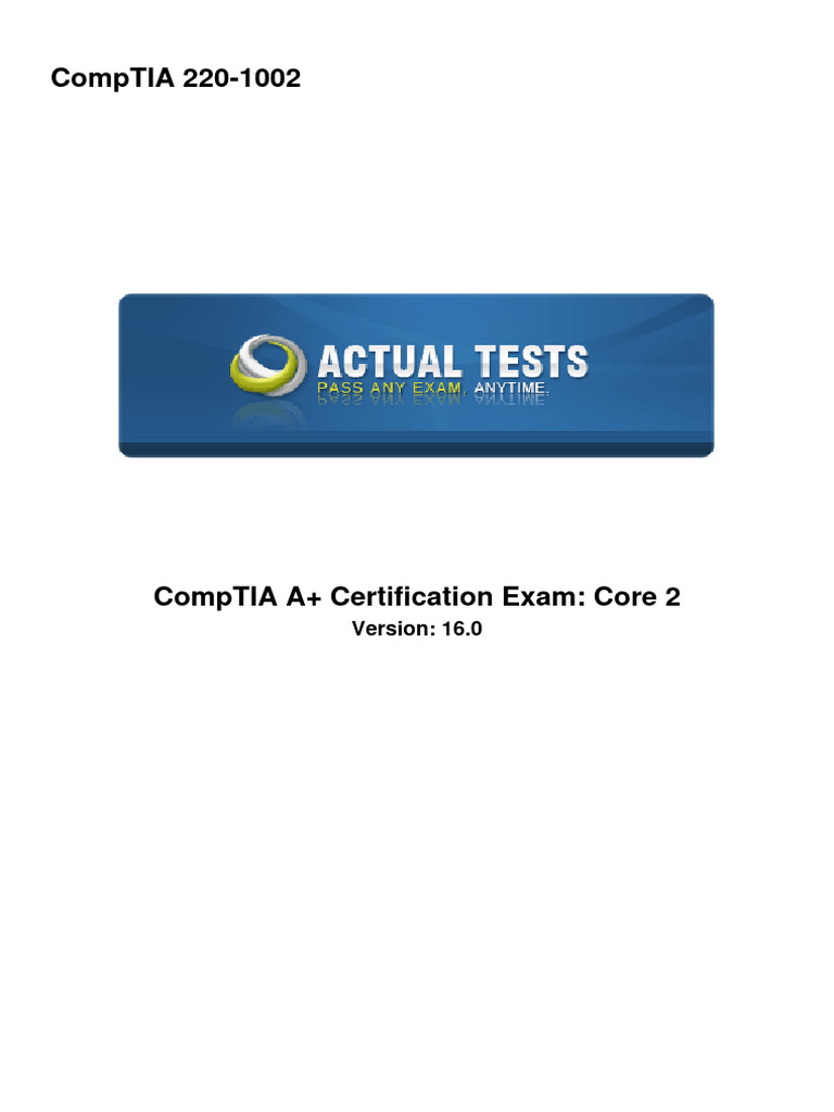 Comptia 220-1002 | PDF | Malware | Antivirus Software