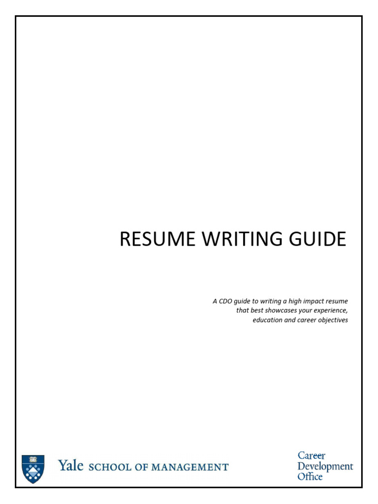 Yale SOM Resume Guide | PDF | Résumé | Leadership