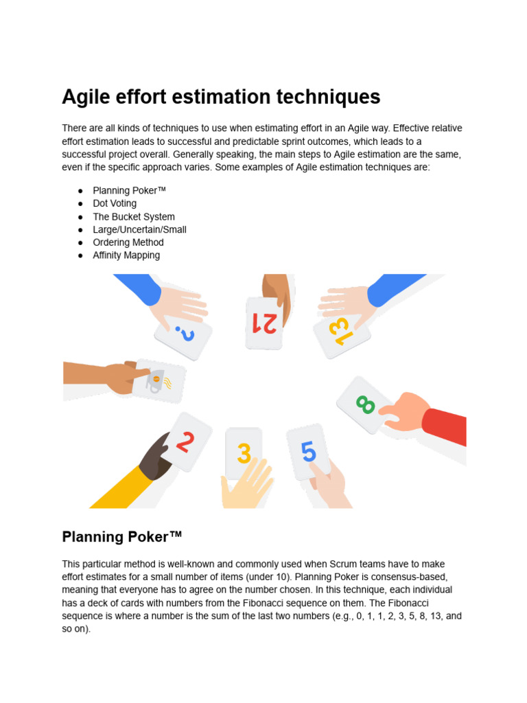 Agile Effort Estimation Techniques | PDF | Cognition